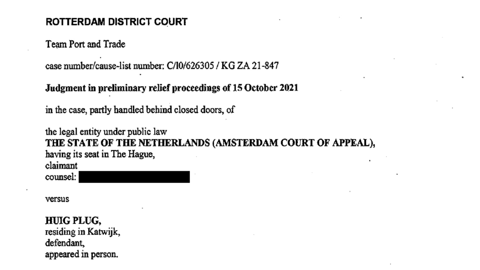 Landsadvocaat Pels Rijcken produceerde een Engelse vertaling van het ...